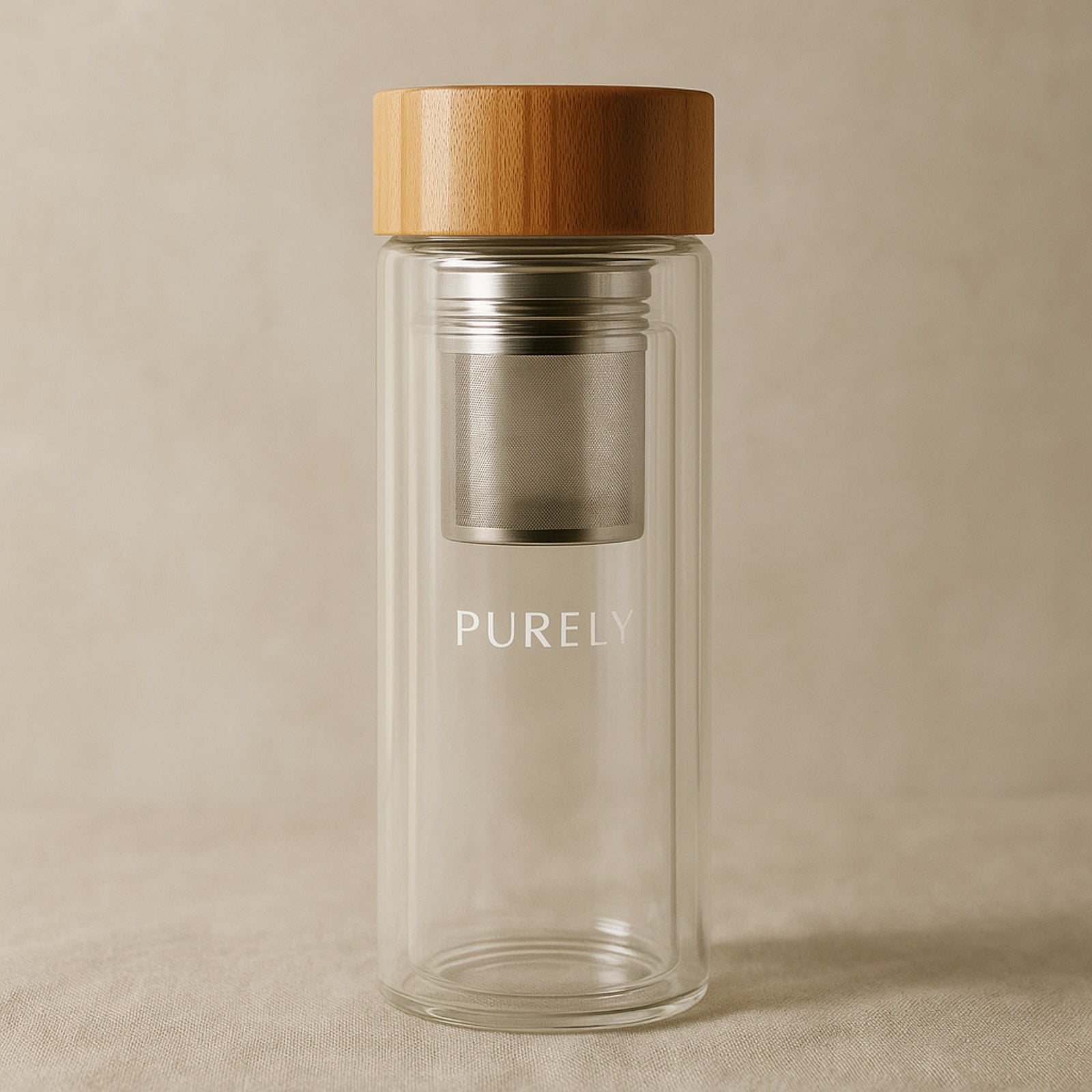 Purely Glass Infuser Bottle | Luxury Tea Infuser | Purely Herbal Tea